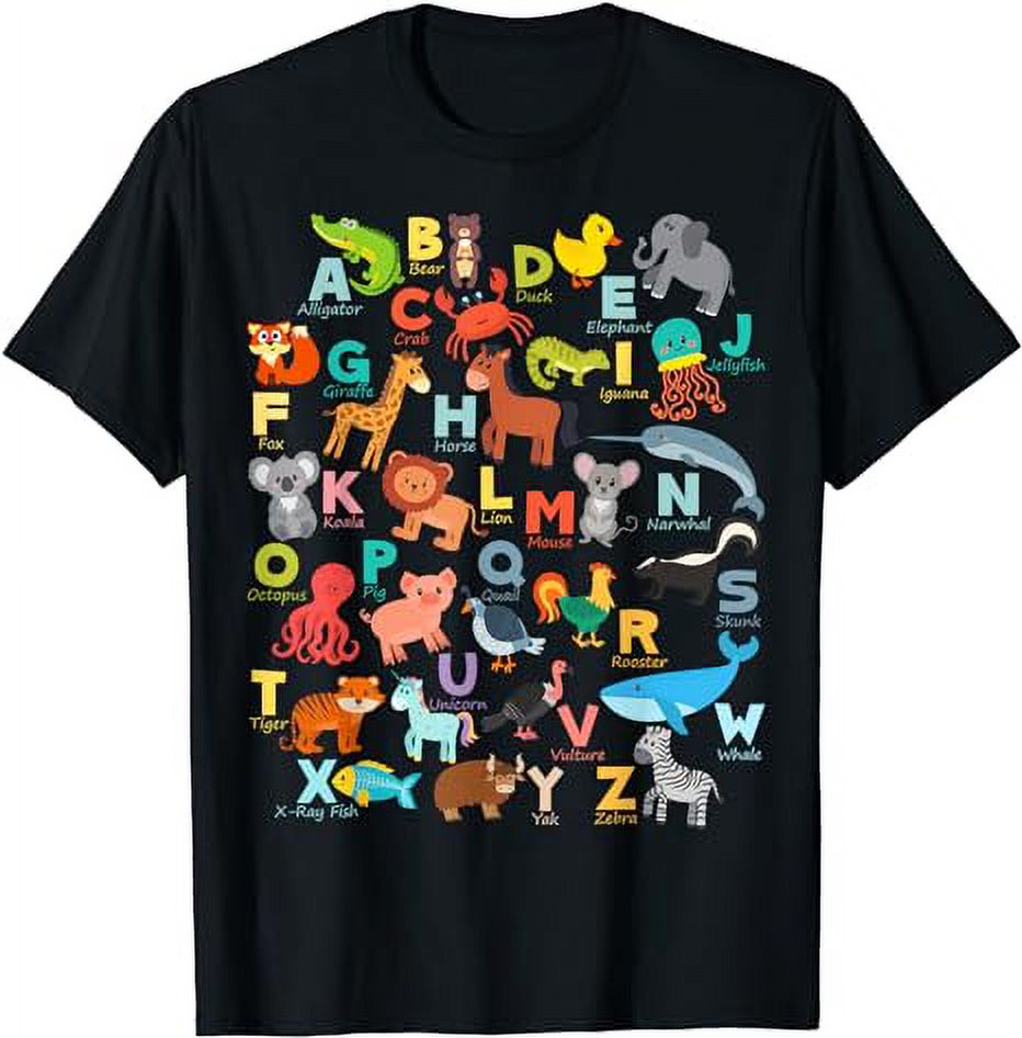 Alphabet Animal ABCs Learning Shirt for boys, girls, adults - Walmart.com