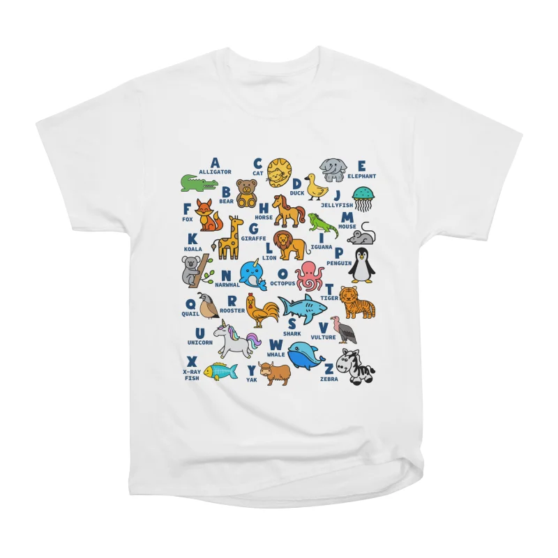 Alphabet Animal ABCs Learning T-Shirt Tee Gift For Him Merch For Her ...