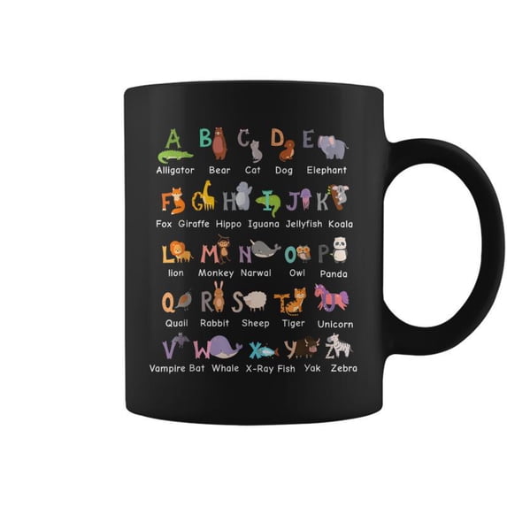 Alphabet Animal Abcs Learning For Boys Girls Adults Coffee Mugs ...