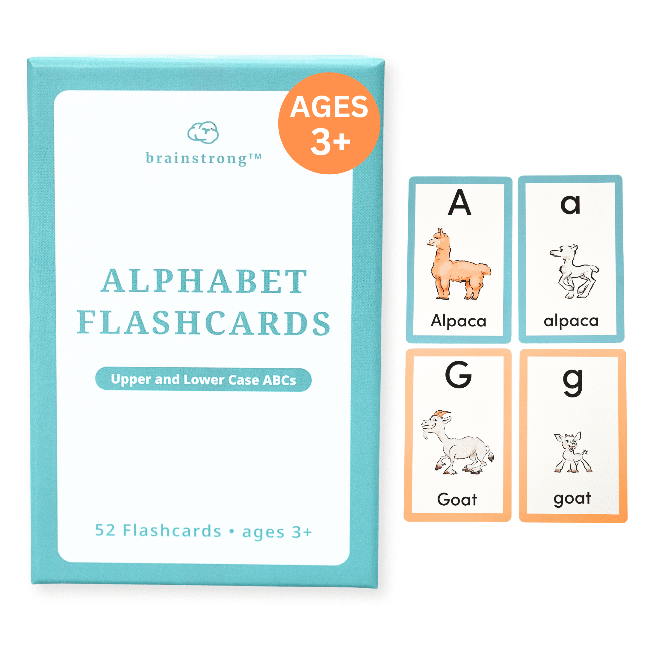Alphabet Animal Flashcards | Upper & Lower Case ABCs | Ages 2-5 | 52 ...