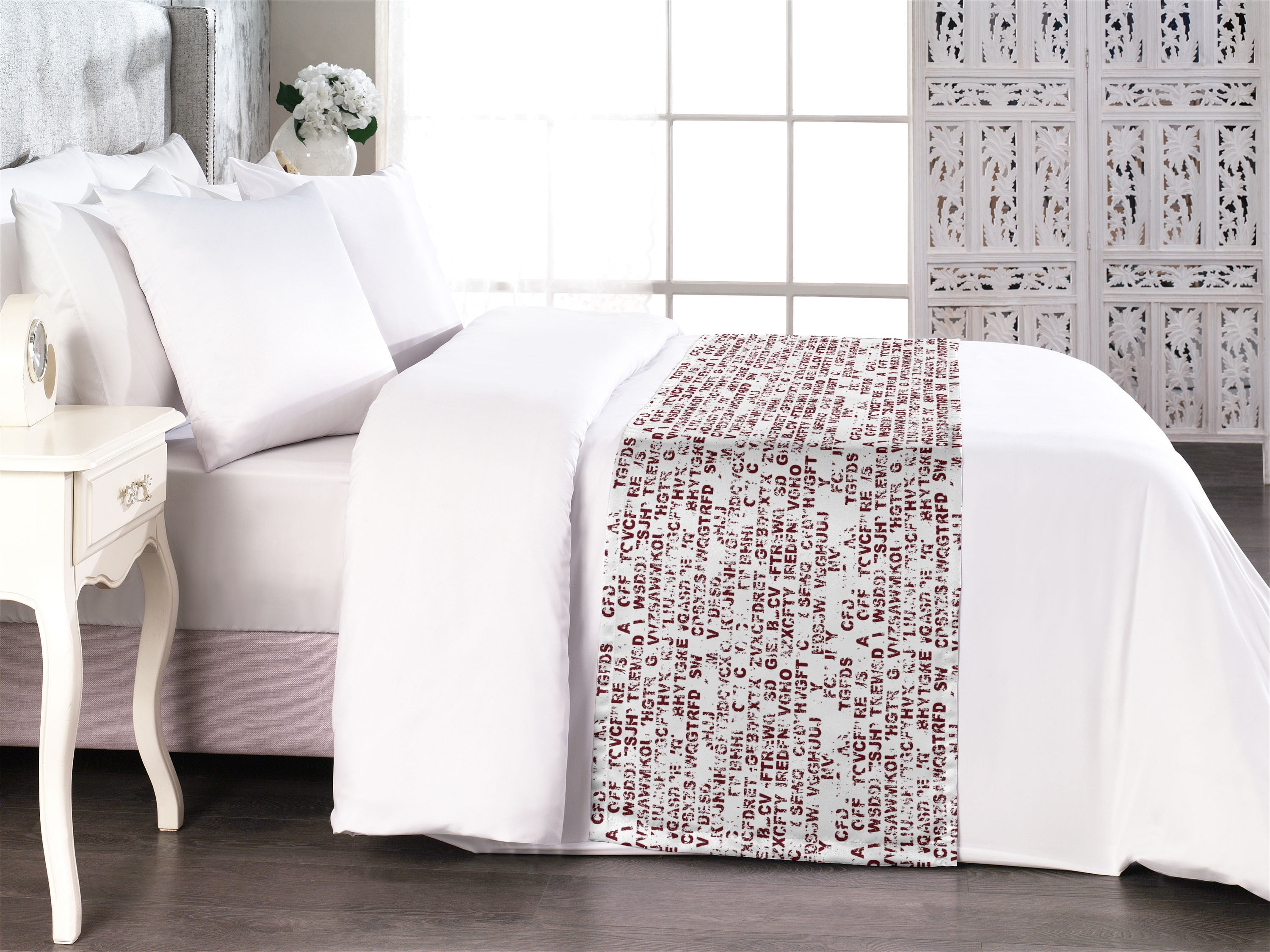 Alphabet Bed Runner, Weathered Letters Words on the Plain Background ...