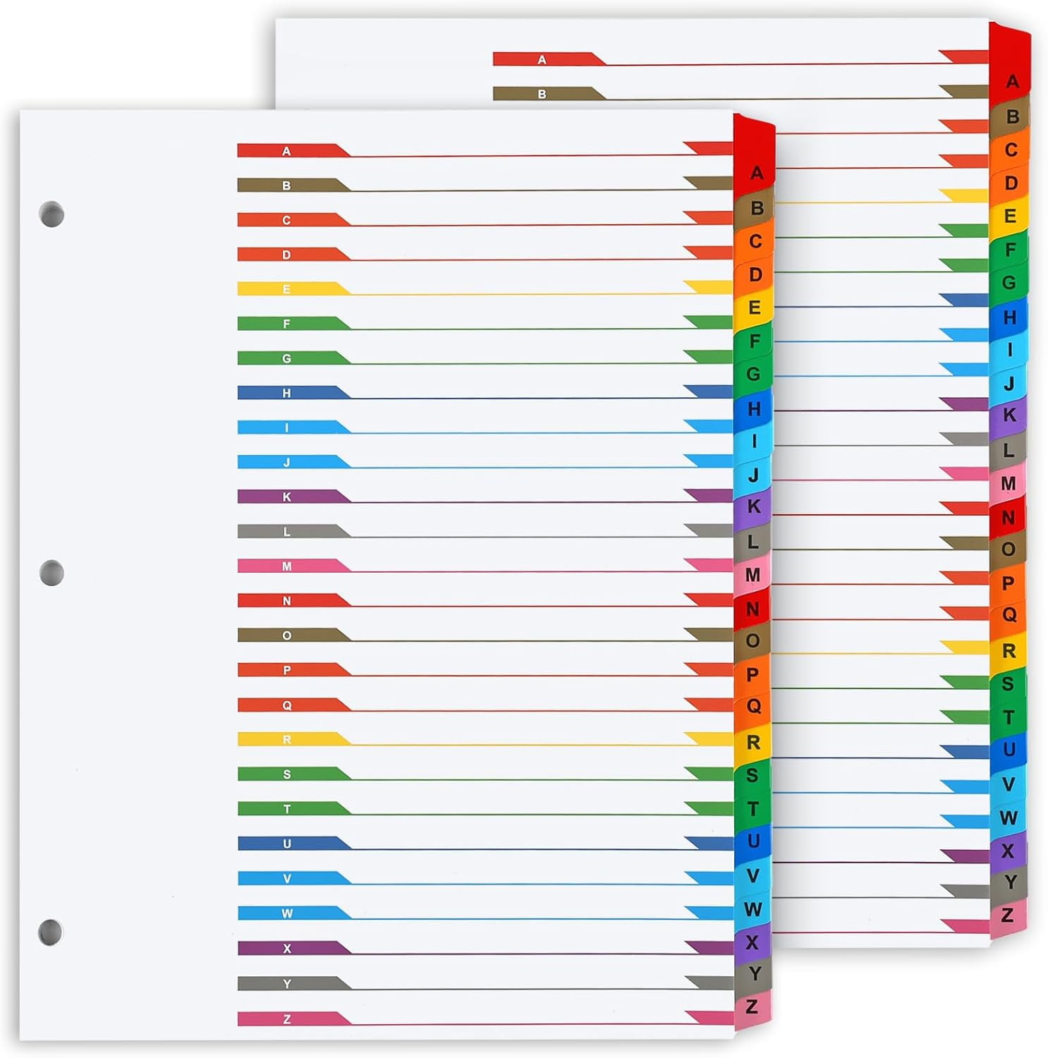 Alphabet Binder Dividers for 3 Ring Binder, A-Z Dividers for 3 Ring Binder, Multicolor A-Z ...
