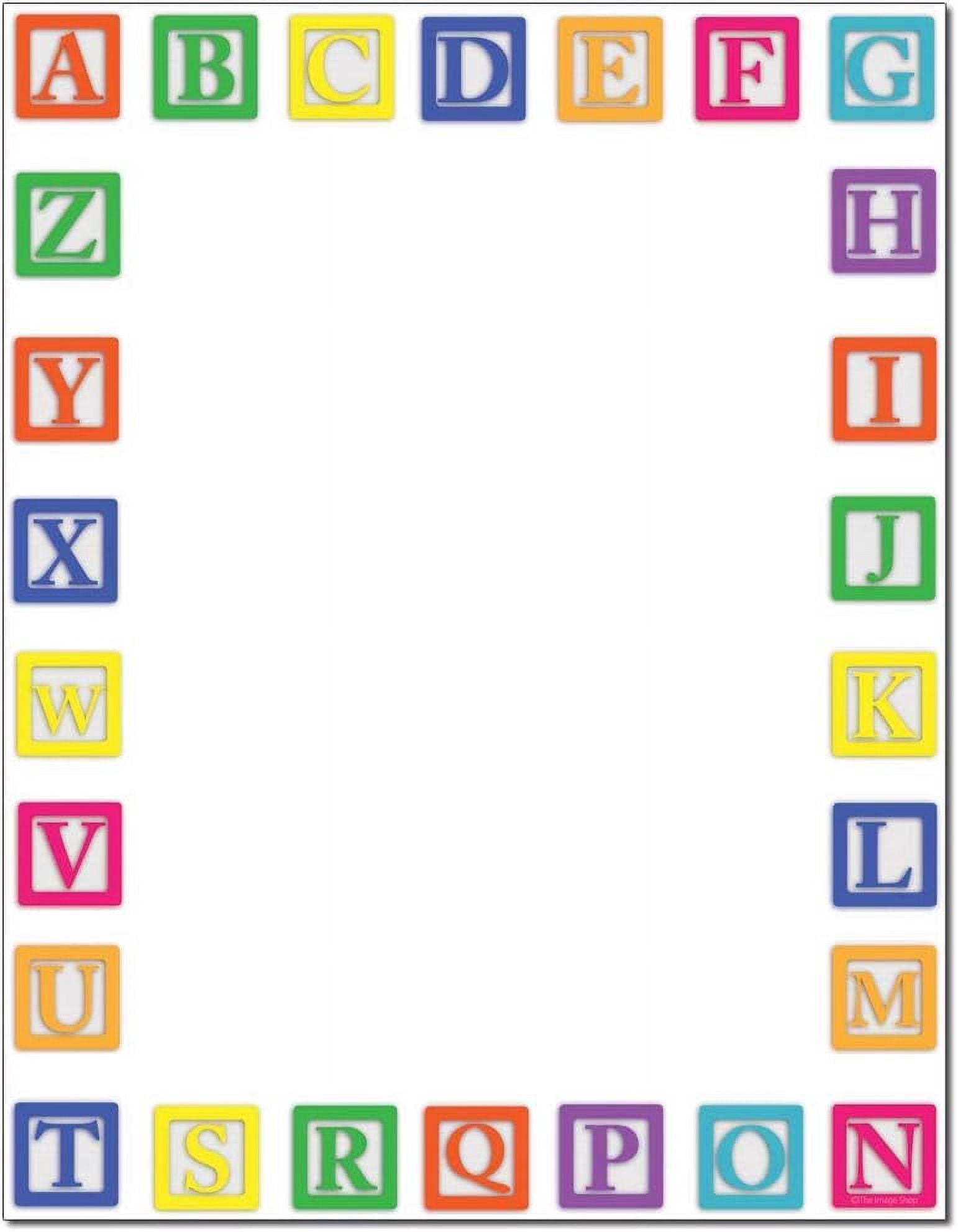 Alphabet Blocks Letterhead Laser & Inkjet Printer Paper (25 Pack ...