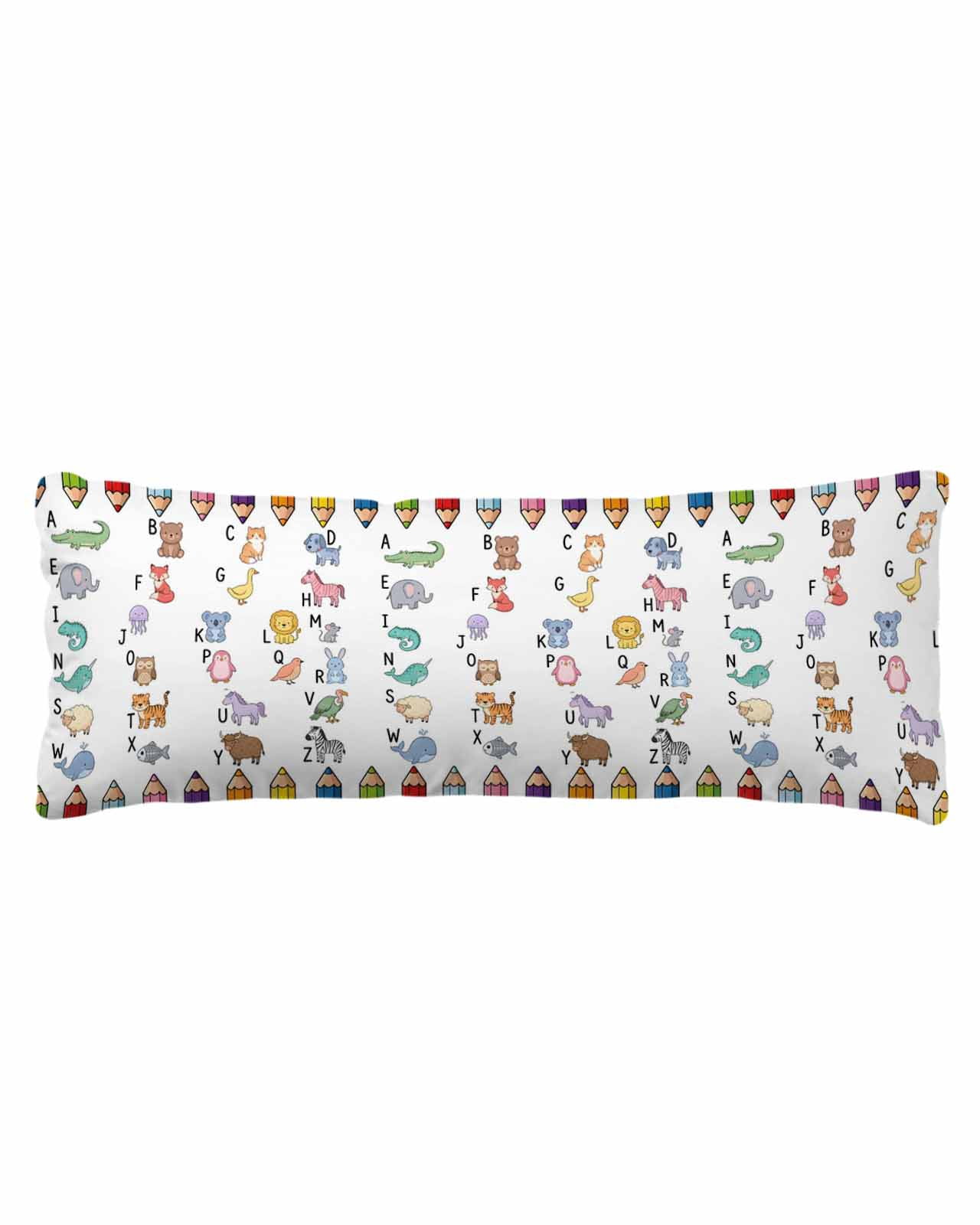Alphabet Body Pillow Cover 20 x 54 Inch Decorative Pillow Cover Cartoon ...