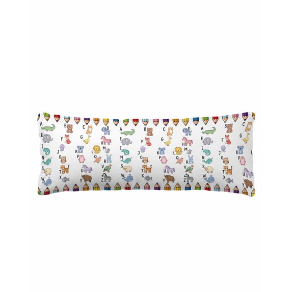 Alphabet Body Pillow Cover 20 x 54 Inch Decorative Pillow Cover Cartoon ...