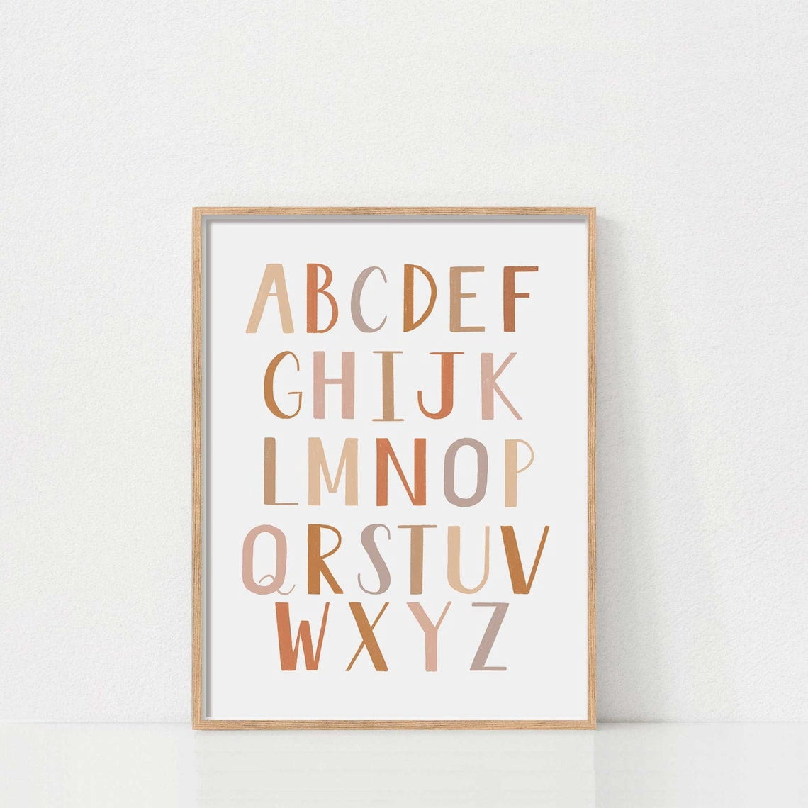 Alphabet Boho Abc Poster Neutral Nurserynursery S Educational Playroom ...