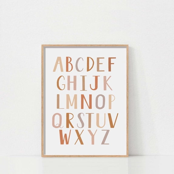 Alphabet Boho Abc Poster Neutral Nurserynursery S Educational Playroom ...