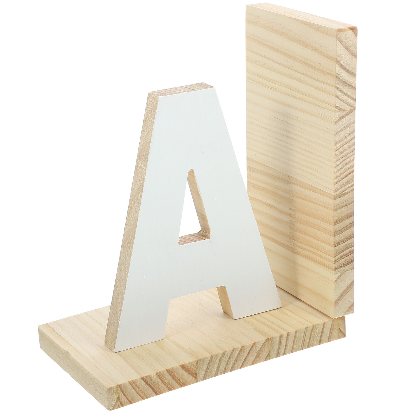 Wooden Bookends for Book Storage -Shaped Bracket with Non-Slip Pads for ...