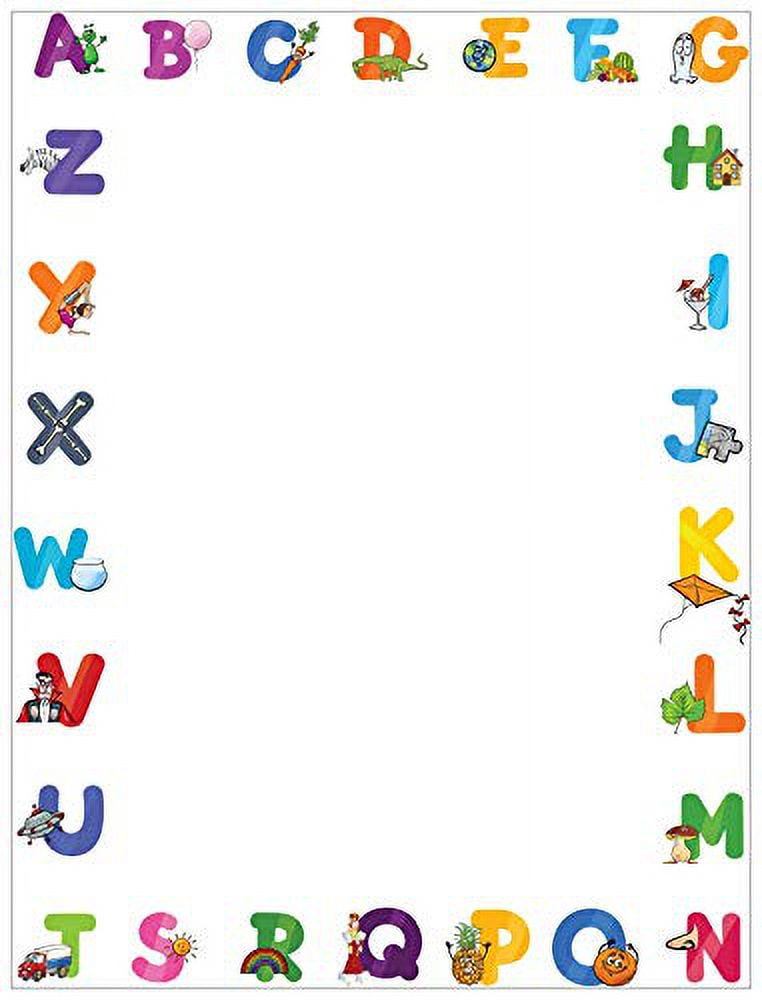 Alphabet Border Stationery - 8.5 x 11-60 Letterhead Sheets - Border ...
