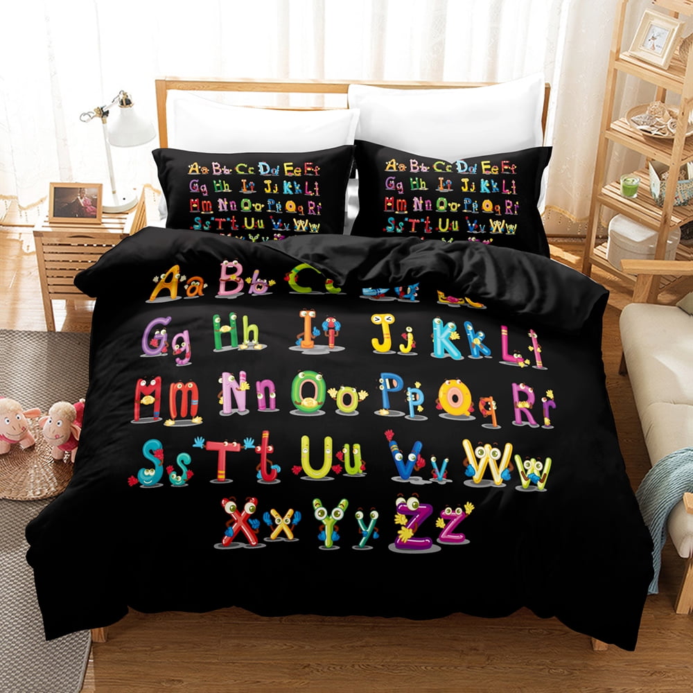 Alphabet Boys Kids Bedding Set Size Science Comforter Set Colorful ...