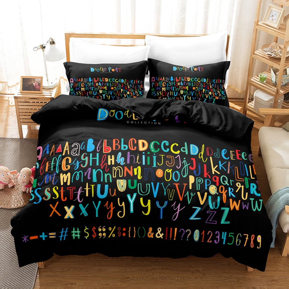Alphabet Boys Kids Bedding Set Size Science Comforter Set Colorful ...