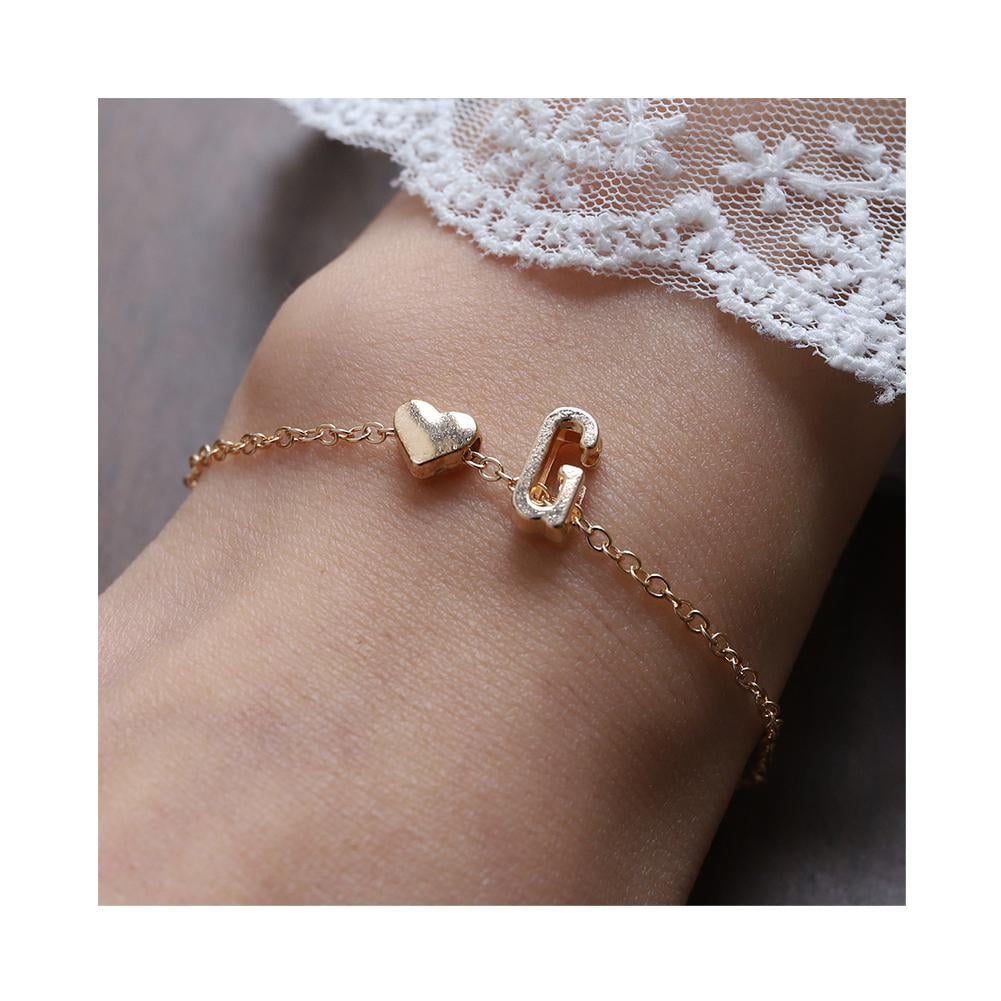 Alphabet Bracelet 26 English Initial Letter Bracelets For Lovers Women ...