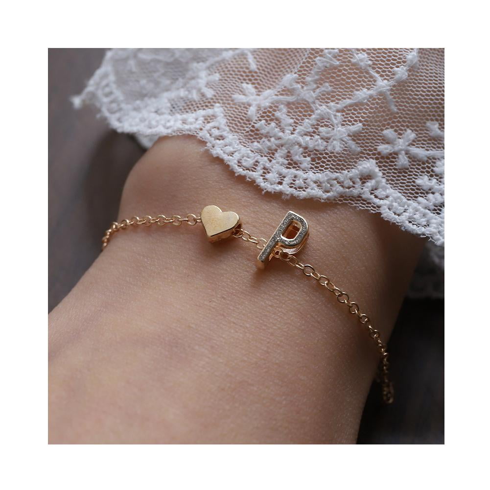 Alphabet Bracelet 26 English Initial Letter Bracelets For Lovers Women ...
