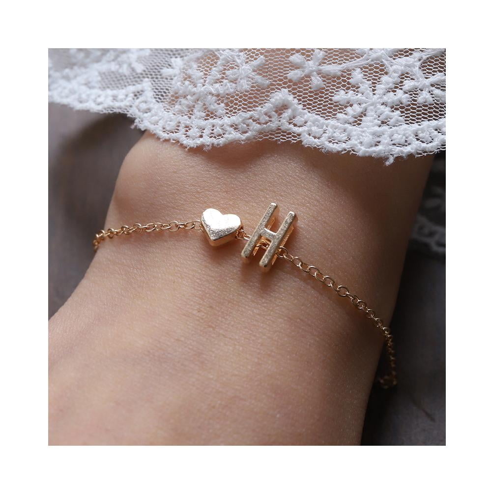 Alphabet Bracelet 26 English Initial Letter Bracelets For Lovers Women ...