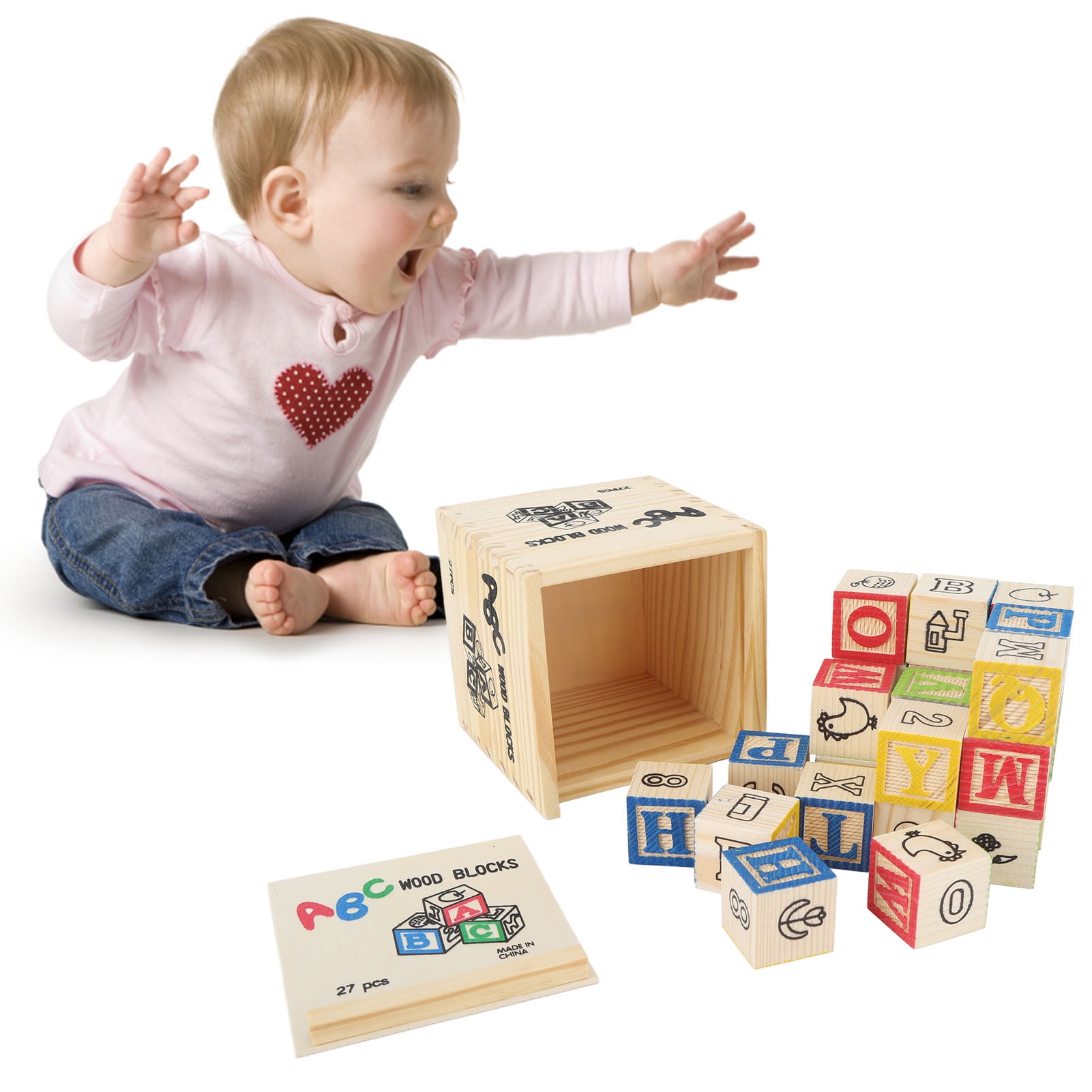 Alphabet Building Block Box Full Color Wood Baby Alphabet Number Blocks ...
