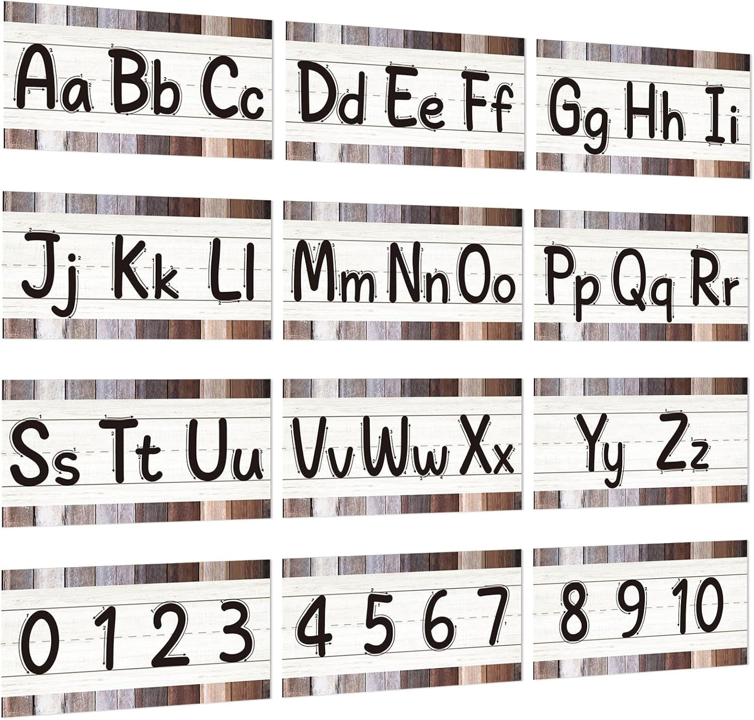 Alphabet Bulletin Board Set 12 count, Number ABC Posters Alphabet Line ...