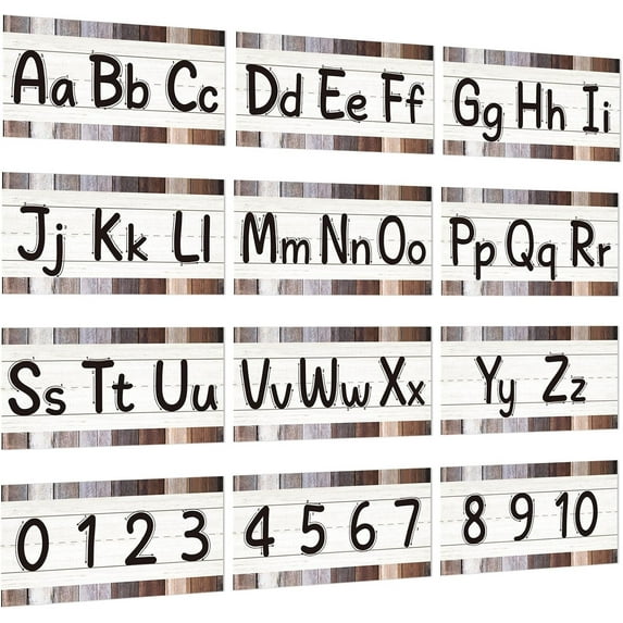 Alphabet Bulletin Board Set 12 count, Number ABC Posters Alphabet Line ...