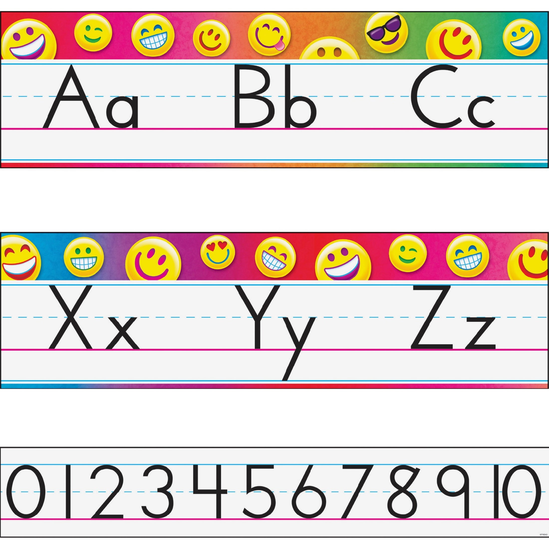 Trend Bulletin Board Set Emoji Manuscript Alphabet 6-1/4"x15-1/2' 8288 ...
