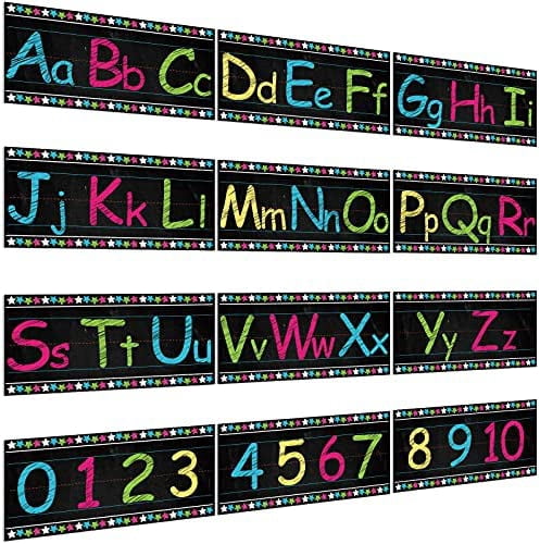 Alphabet Bulletin Board Strips Set Alphabet Wall Strip Number Bulletin ...