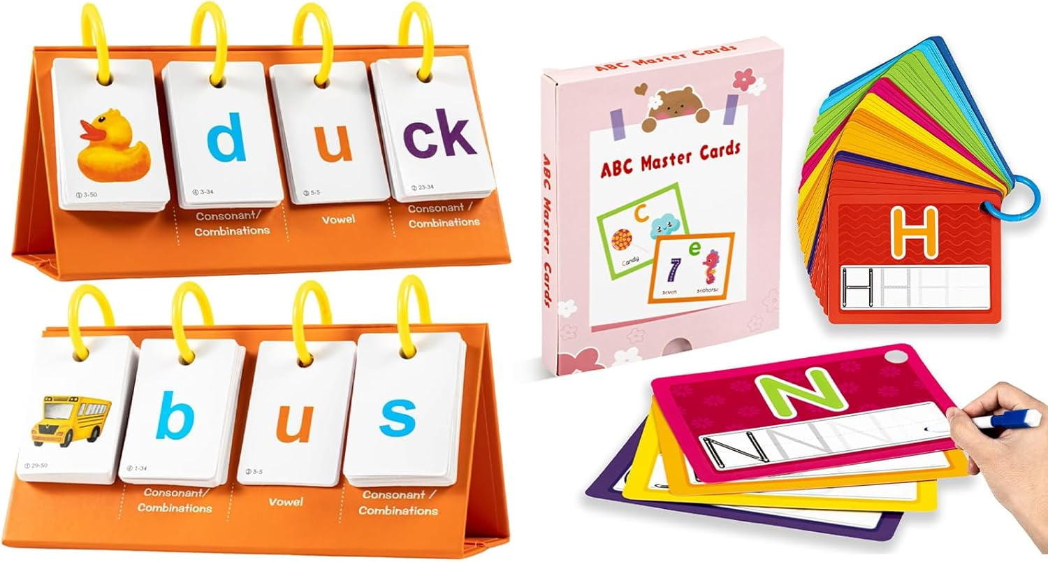 Alphabet and CVC, CVCC, CCVC Word Builder Games, Phonics Flash Cards ...