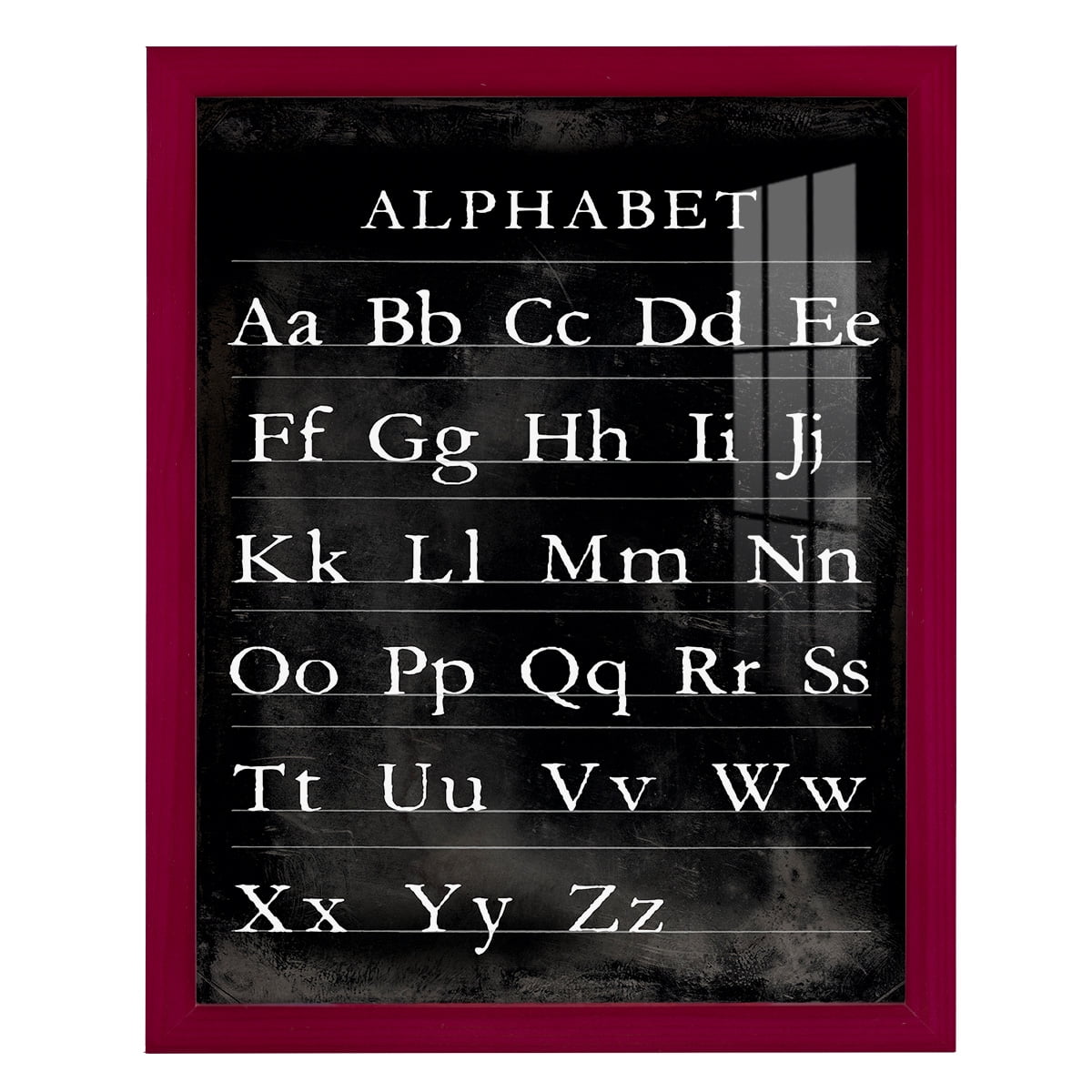 Wexford Home Alphabet Chart Framed Print w/Glass - Cherry Red ...