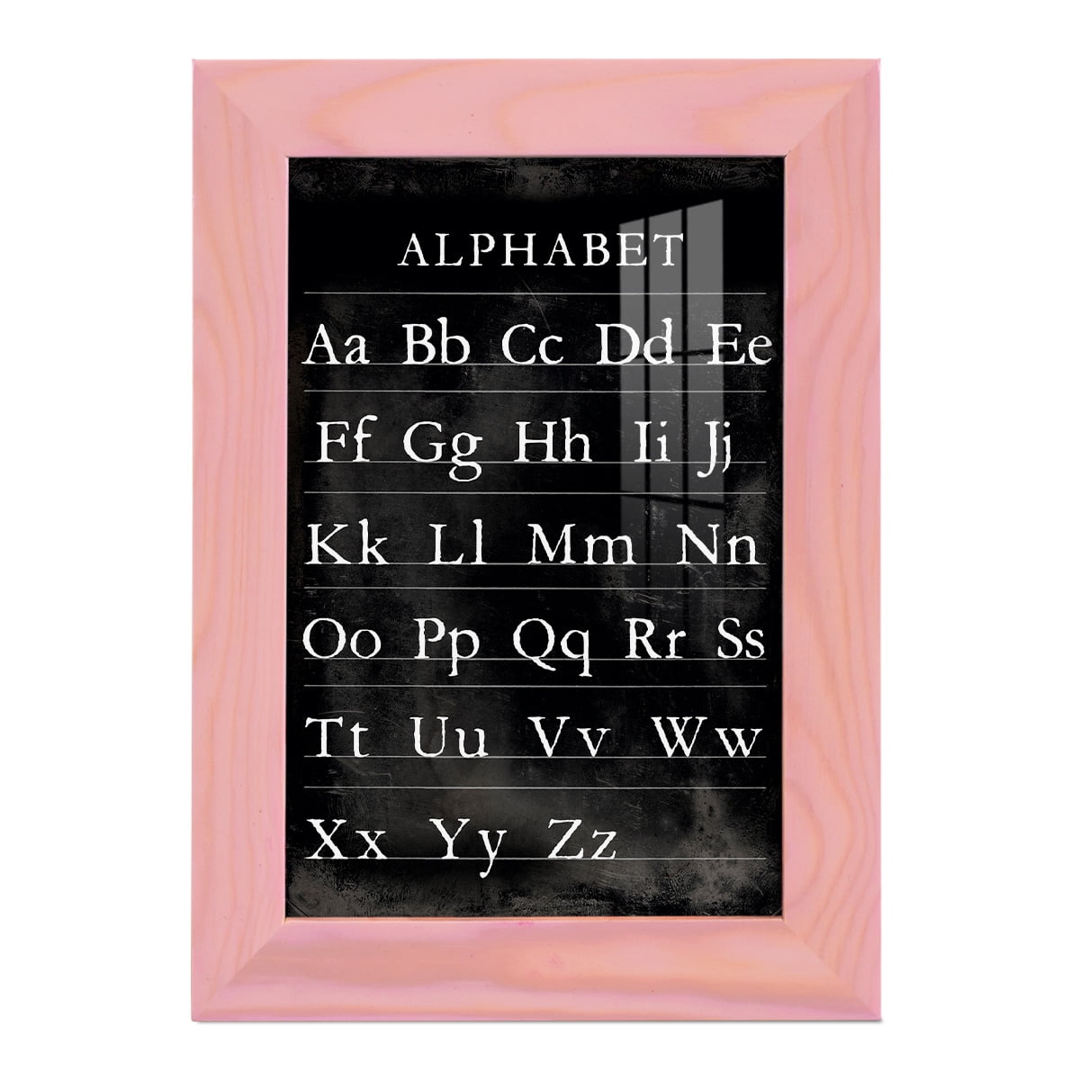 Alphabet Chart - Framed Print w/glass - Sunset Pink - Walmart.com