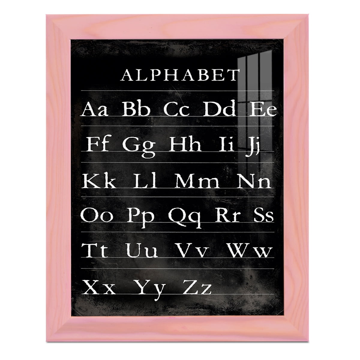 Alphabet Chart - Framed Print w/glass - Sunset Pink - Walmart.com