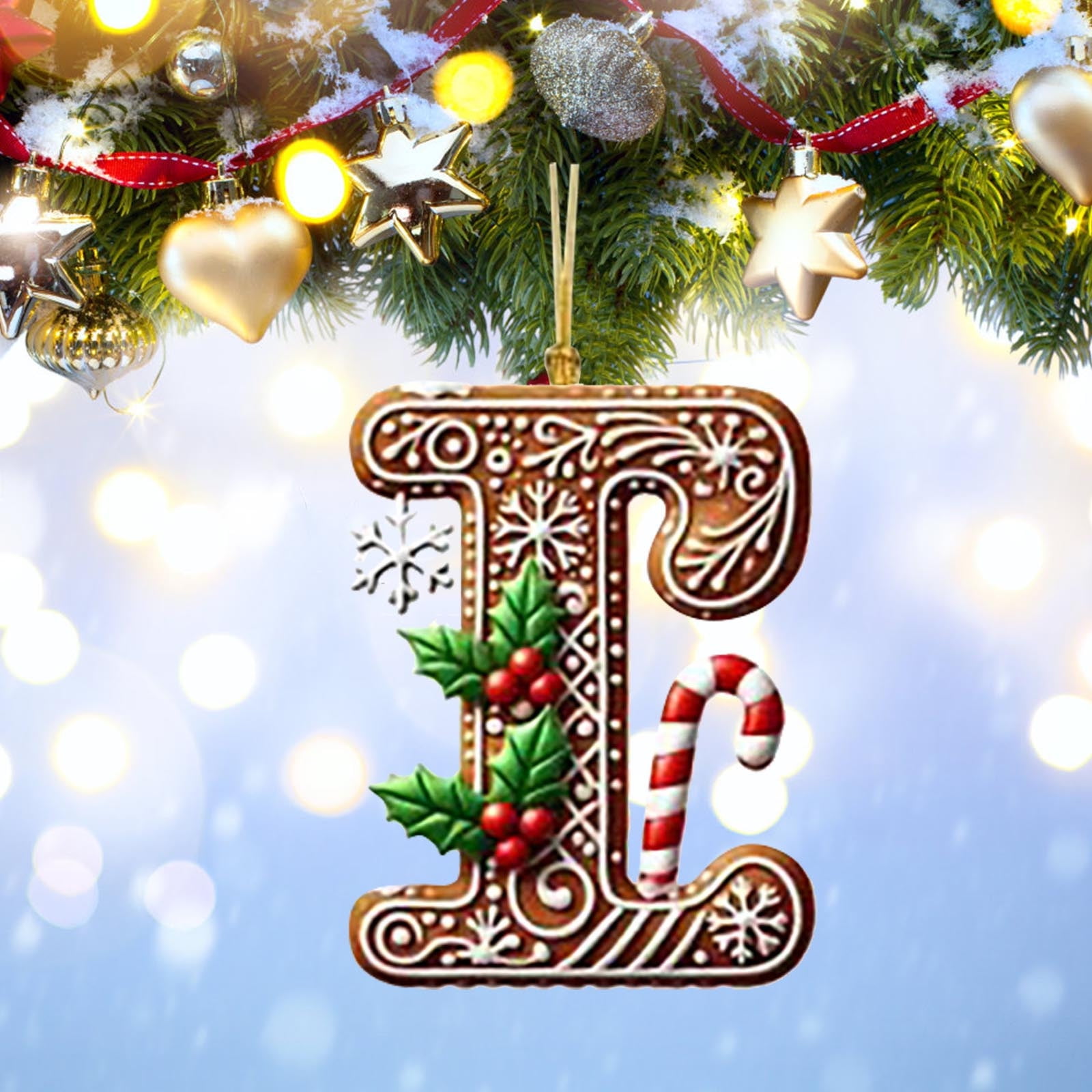Alphabet Christmas Ornaments Set Personalized Acrylic Letter Decor for ...