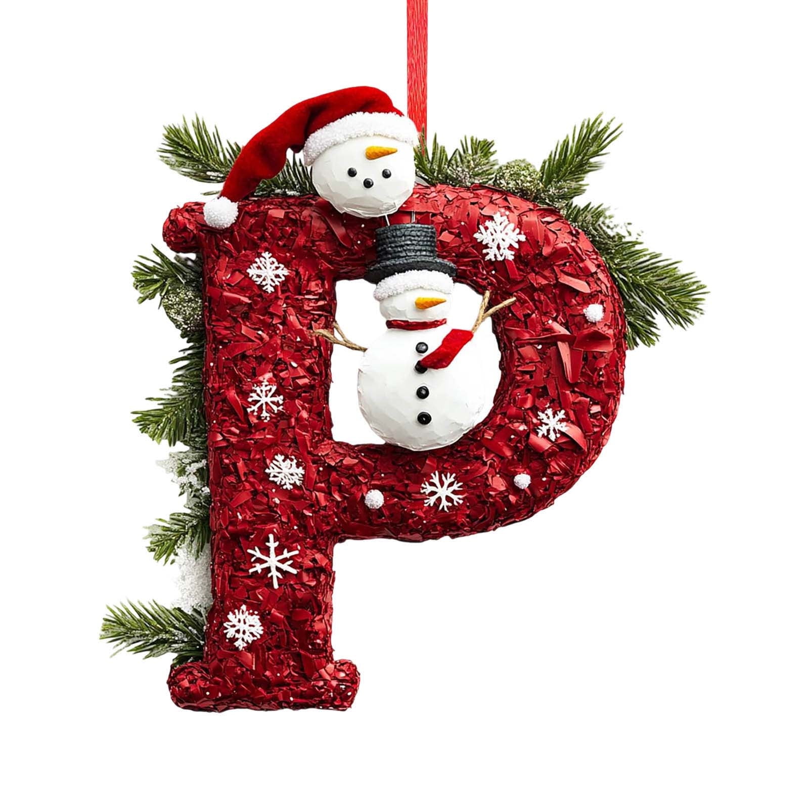 Alphabet Christmas Tree Ornaments – Acrylic Letter Hanging Decorations ...