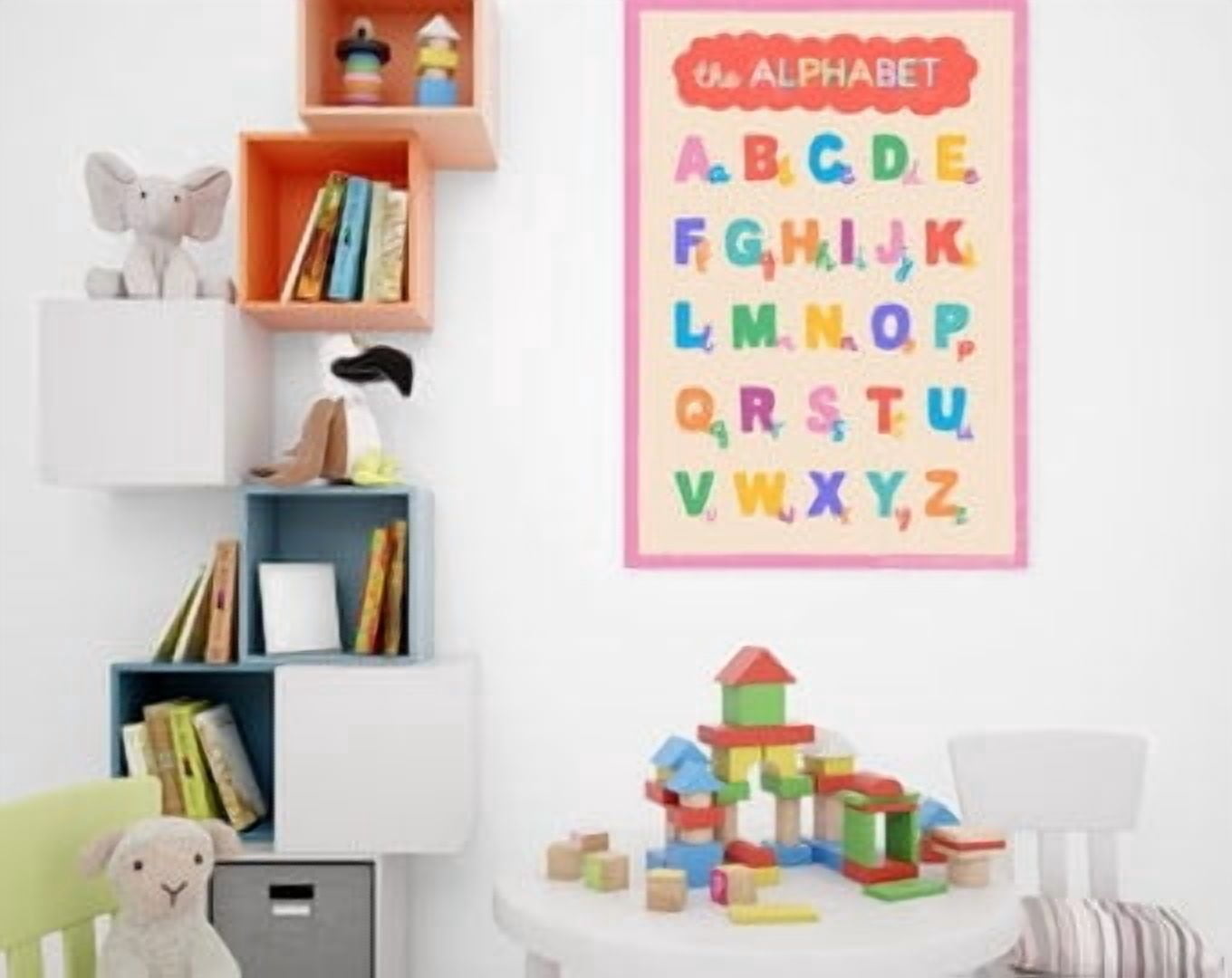 Alphabet Classroom Poster Colorful Abcs For Elementary Kindergarten ...