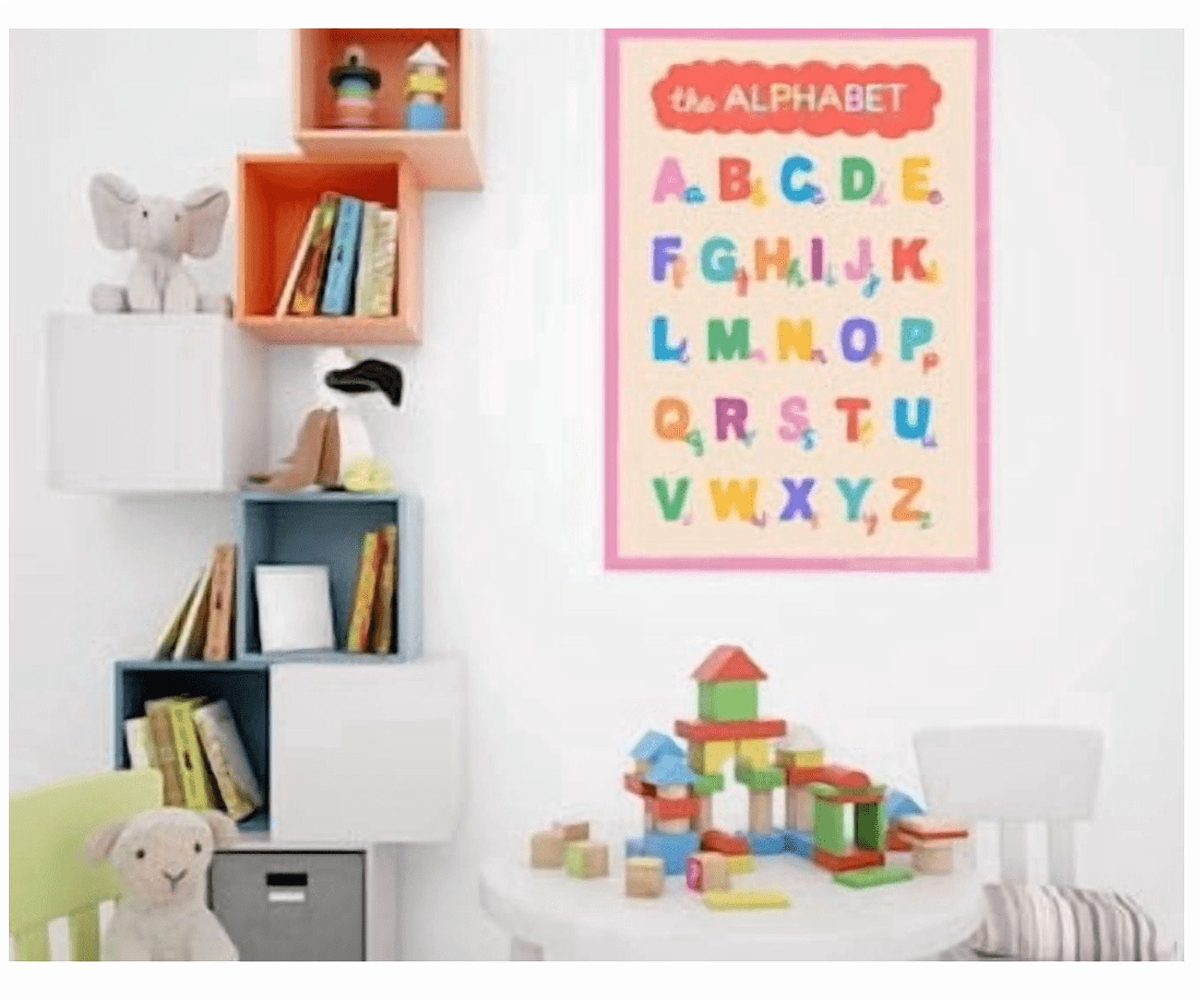Alphabet Classroom Poster Colorful Abcs For Elementary Kindergarten ...