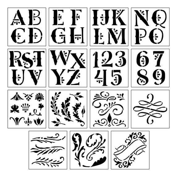 Alphabet Decorative Fonts by Craft Smart - 12" x 12" - 64 designs ...