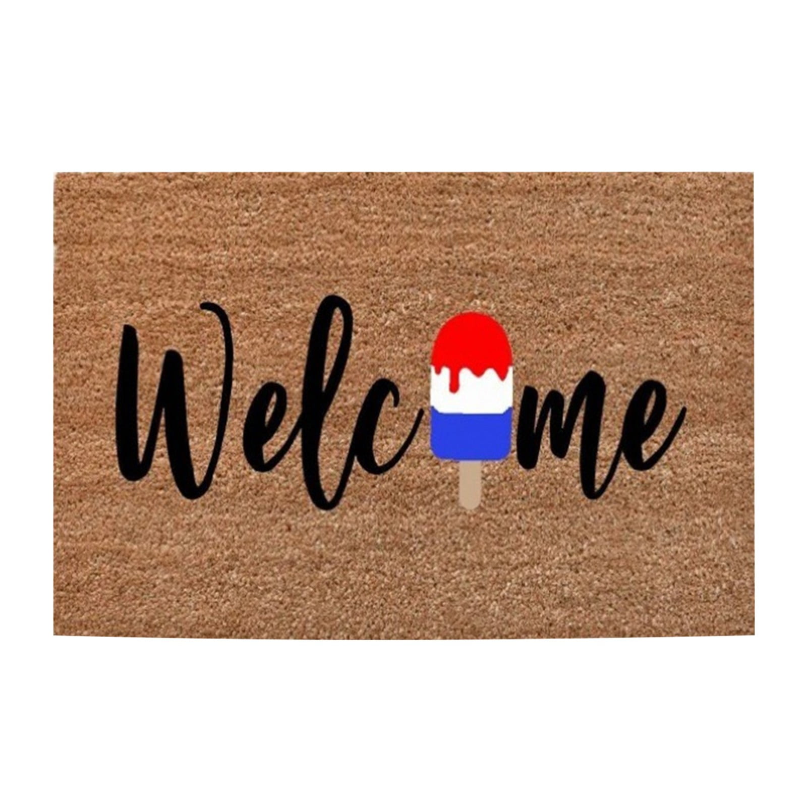 Alphabet Design 4th of July Doormat Non-Slip Polyester Welcome Mat for ...