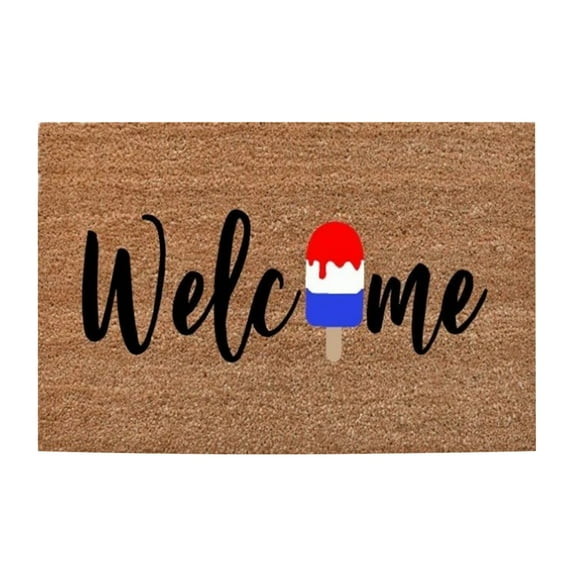 Alphabet Design 4th of July Doormat Non-Slip Polyester Welcome Mat for ...