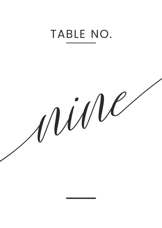 Alphabet Design Table Number Cards Double Sided Party Table Numbers for ...