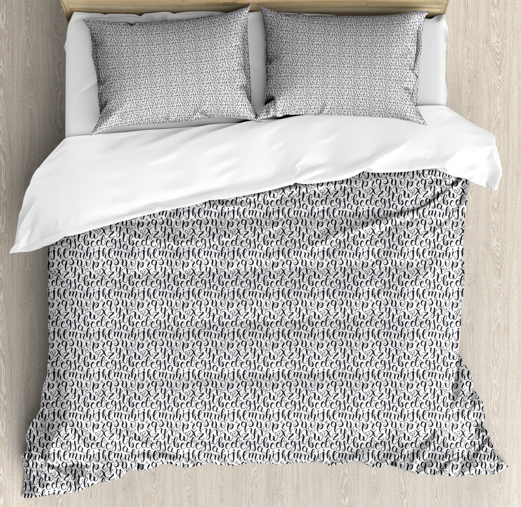 Alphabet Duvet Cover Set, Concept of Hand Written Cursive ABC on a ...