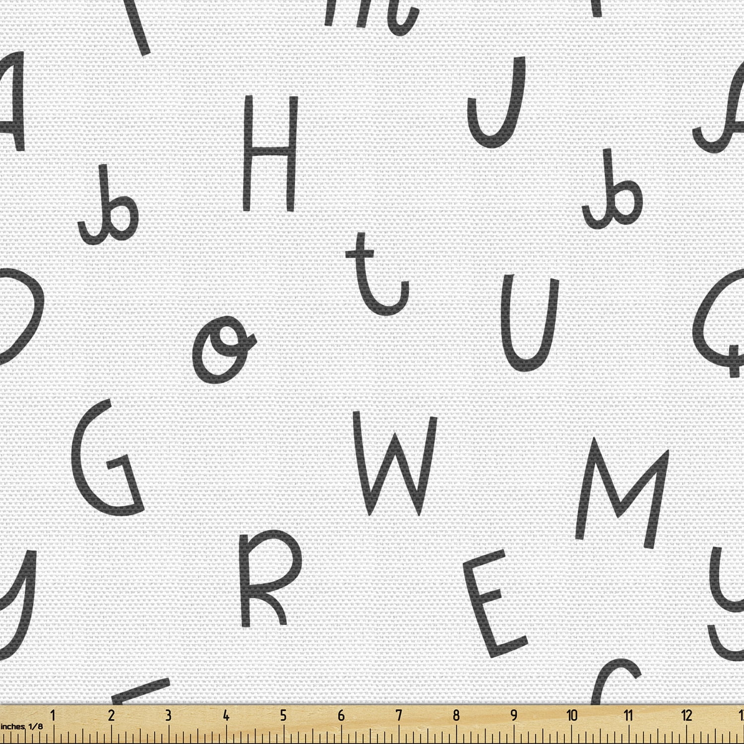 Ambesonne Alphabet Fabric by the Yard Upholstery, Random Simplistic ...