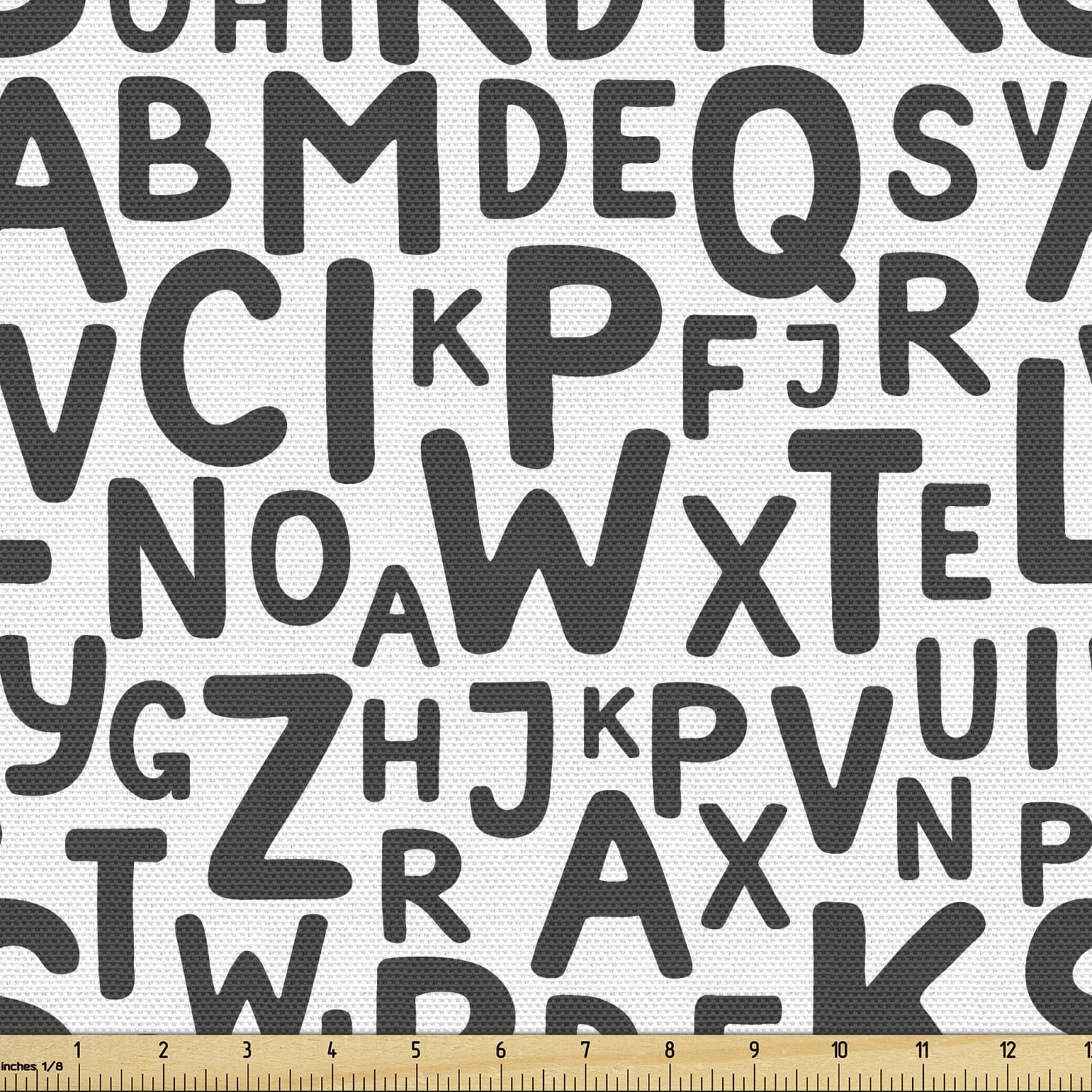 Ambesonne Alphabet Fabric by the Yard Upholstery, Uppercase English ...