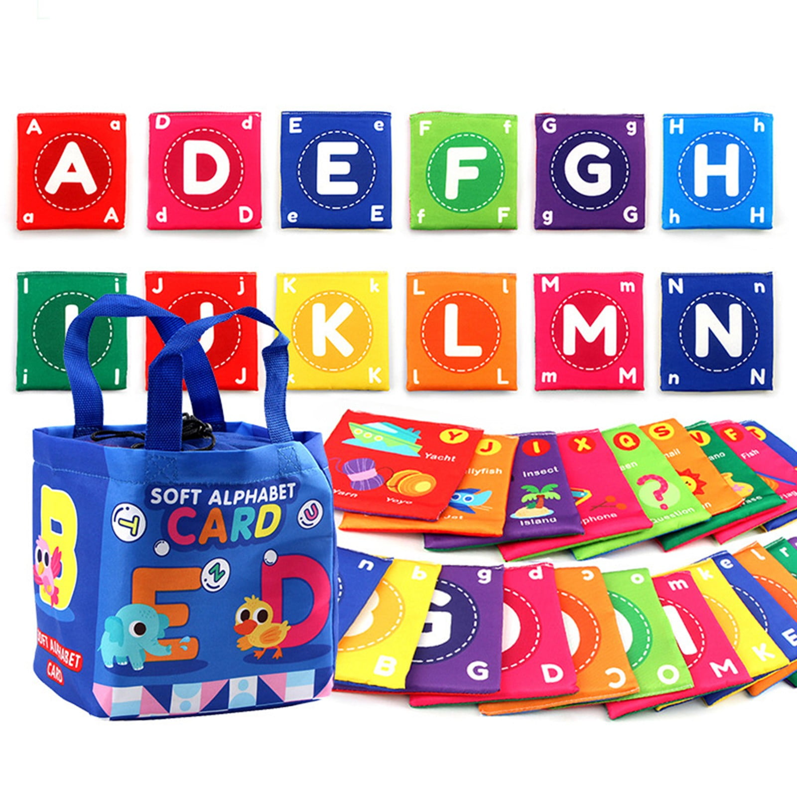 Alphabet Flash Cards,26Pcs Baby Enlightenment Cards Early with Storage ...