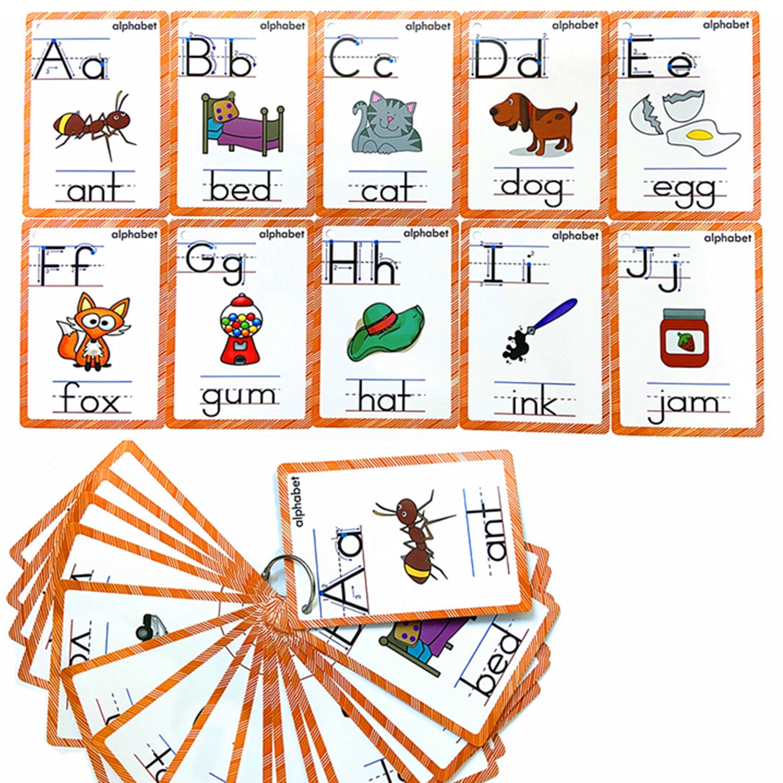 Alphabet Flash Cards | Learning Toys Flashcards for Children Pre-K ...