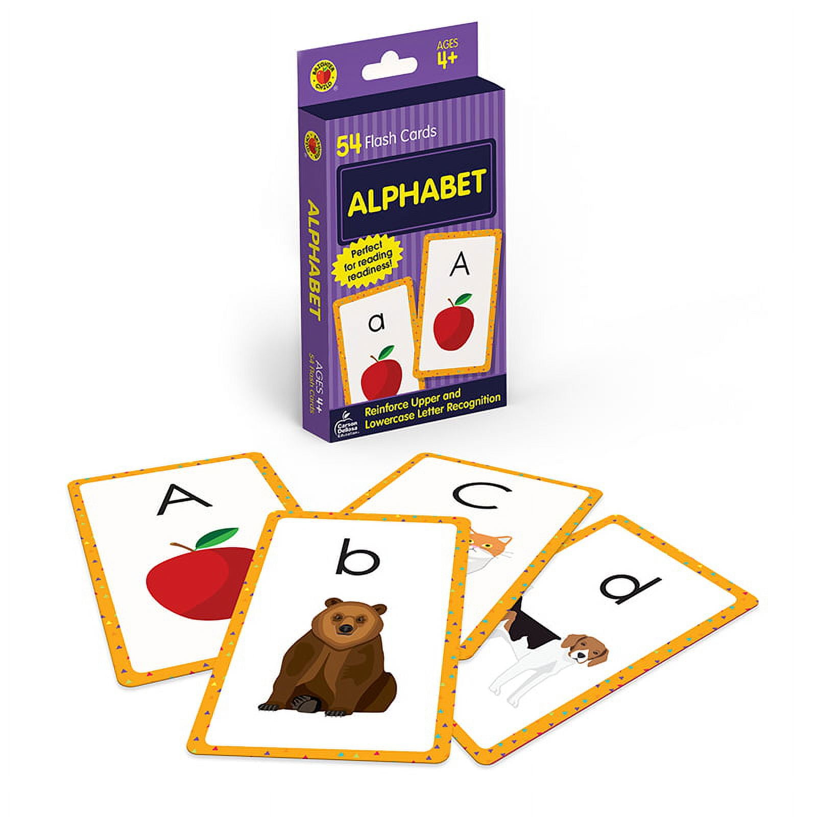 Alphabet Flash Cards, Upper and Lowercase Letter Recognition, 54 Cards ...