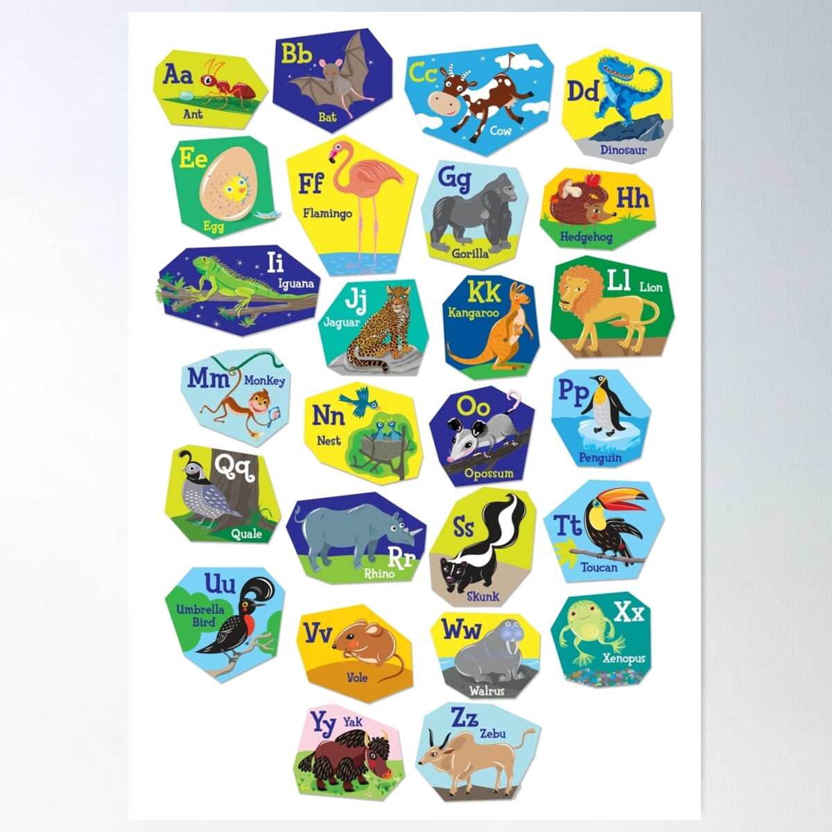 Alphabet For Children Poster Wall Art, Modern Wall Decor For Living ...