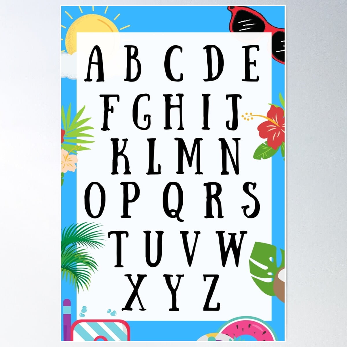 Alphabet For Kids Abcd Poster Wall Art, Modern Wall Decor For Living ...