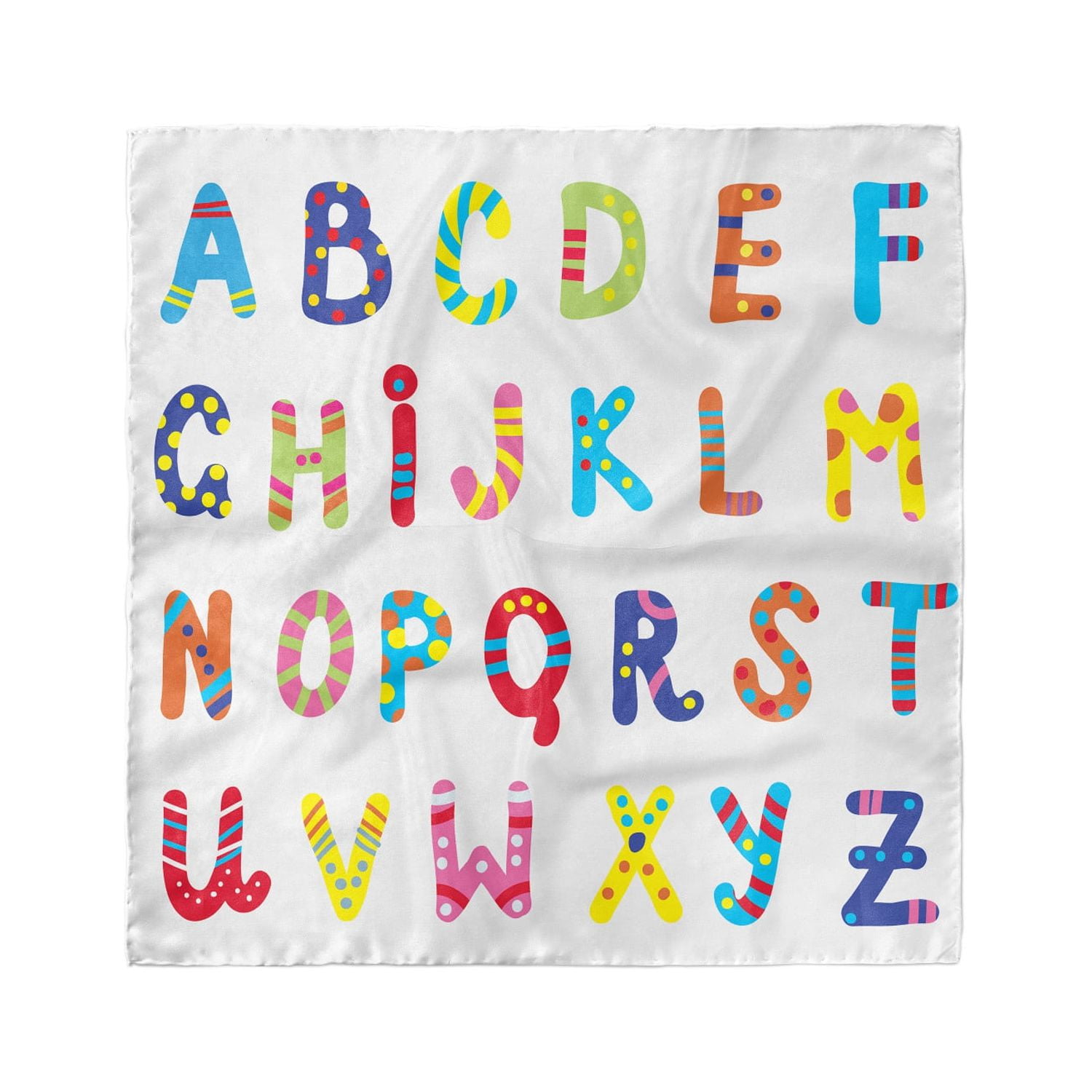 Alphabet Head Scarf, Funny Colorful Letters, Head Wrap, 3 Sizes, by ...