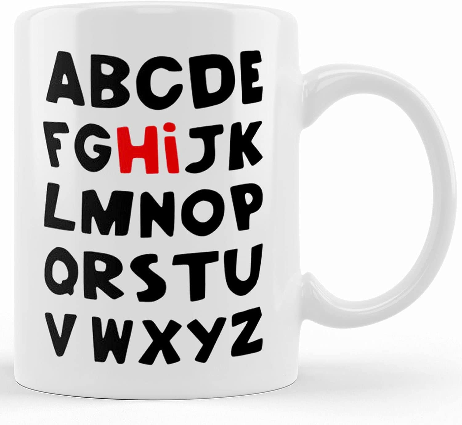 Alphabet Hi Coffee Mug, Back To School Mug, First Day Of School, Funny ...