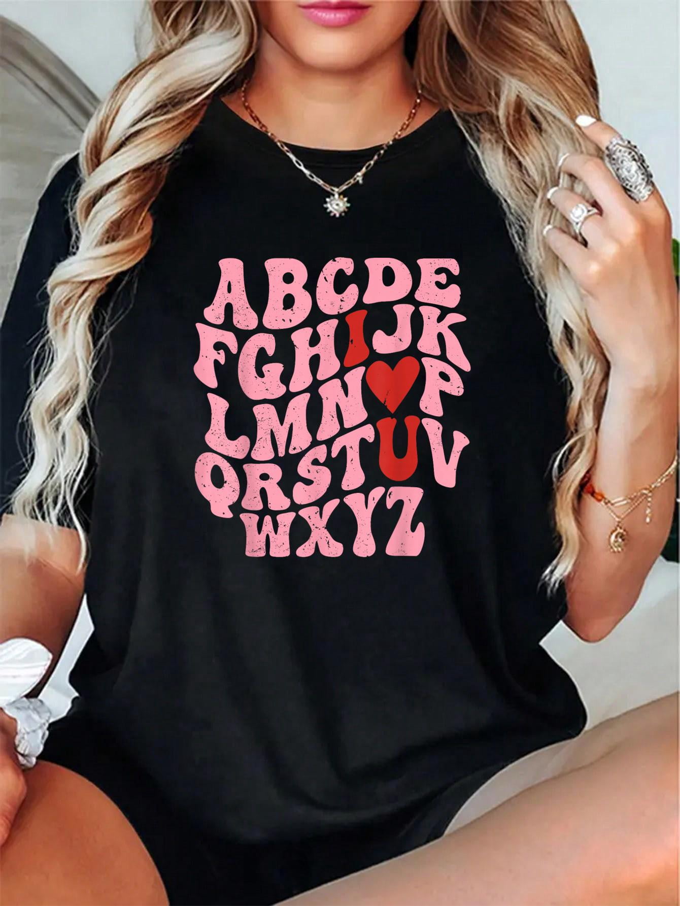 Alphabet I Love You Valentines Day Heart Teacher Kids T-Shirt - Walmart.com