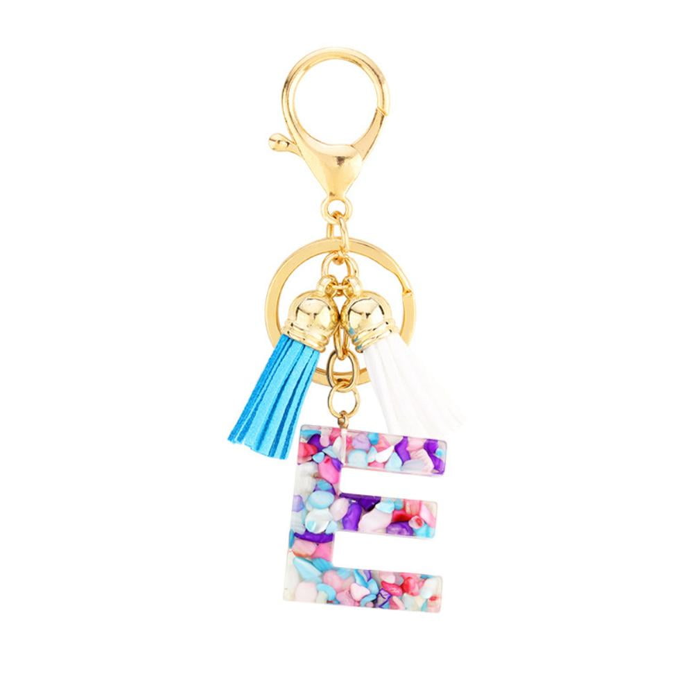 Alphabet Keyring A-Z Initials Letter Key Chian with Tassel Women Girls ...