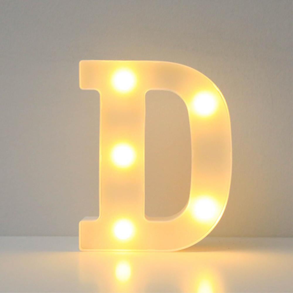 Alphabet LED Letter Lights Light Up White Plastic Letters Standing ...
