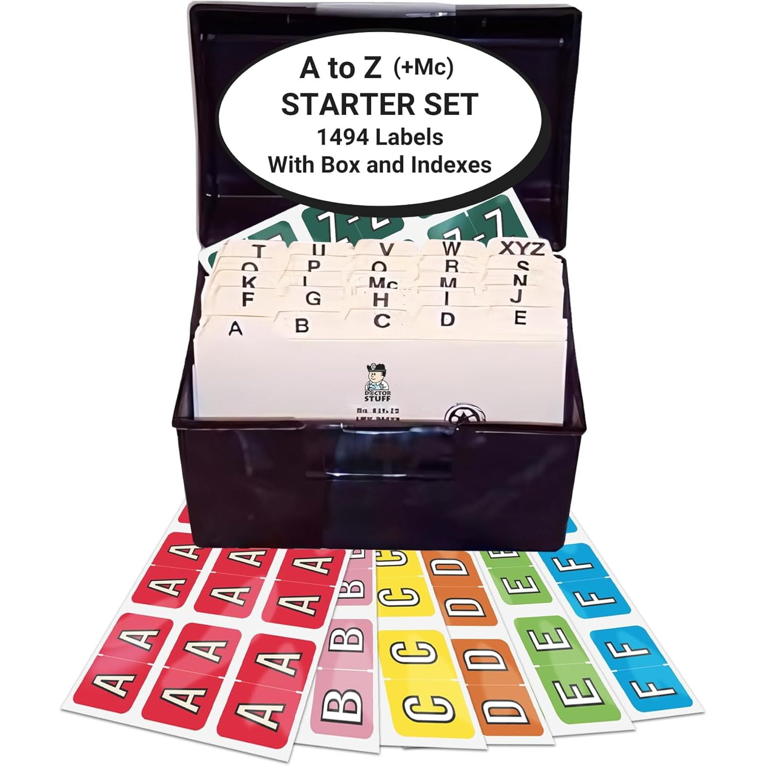 Alphabet Labels for File Folders, A to Z Plus Mc Desk Set with File Box ...