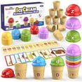 Alphabet Learning Ice Cream Toys and Color Sorting Game for Toddlers ...